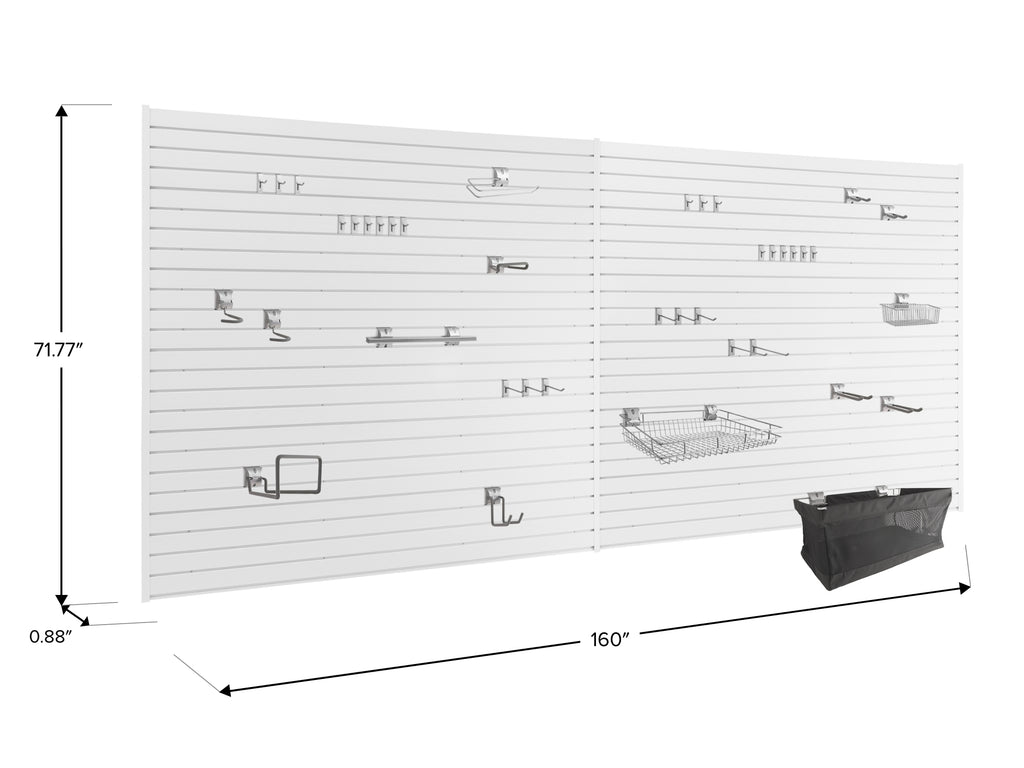 80 SQ. FT. PVC Slatwall with 40-Piece Accessory Kit - NewAge Products ...