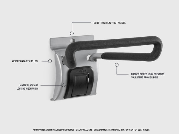 Lockable Slatwall 4 in. Loop Hook (Pack of 2) - NewAge Products | Canada