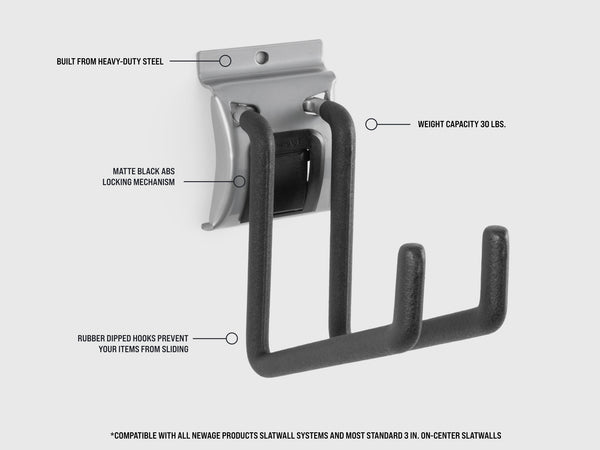 Lockable Slatwall J Hook (Pack of 2) - NewAge Products | Canada