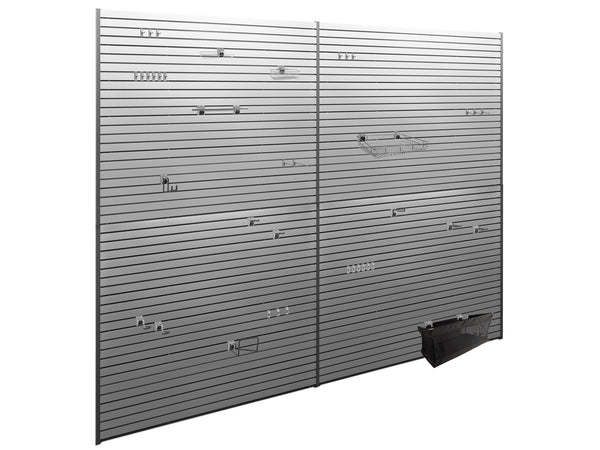160 SQ. FT. PVC Slatwall with 40-Piece Accessory Kit with Locking Mech ...